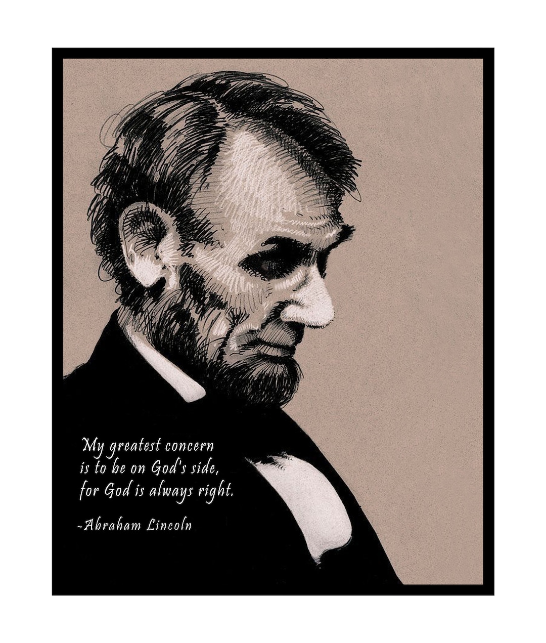 To Be on God's Side Poster Abraham Lincoln Print God is Always Right ...