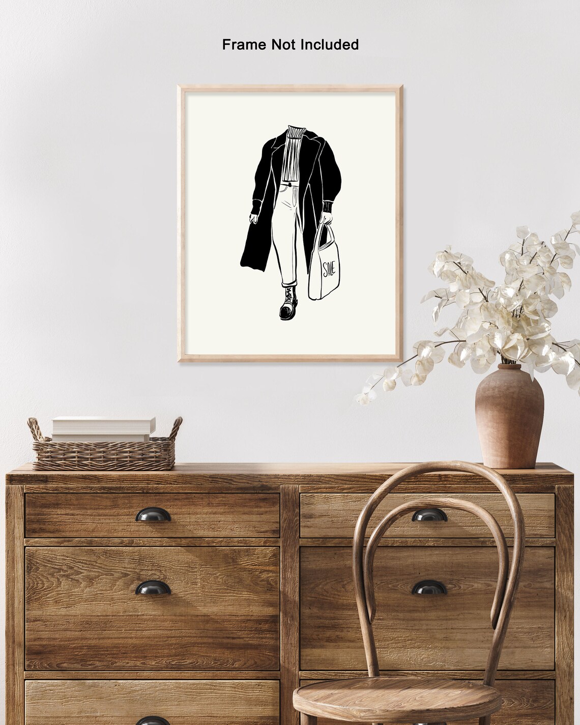 Fashion Poster Retro Groovy Woman Print Shopping Art Drawing Art Trendy ...