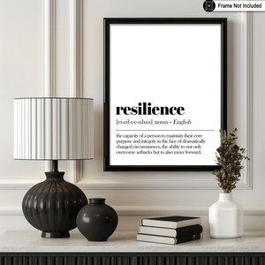 Resilience Definition Poster - Typography Minimal Art - Gift for Boss ...