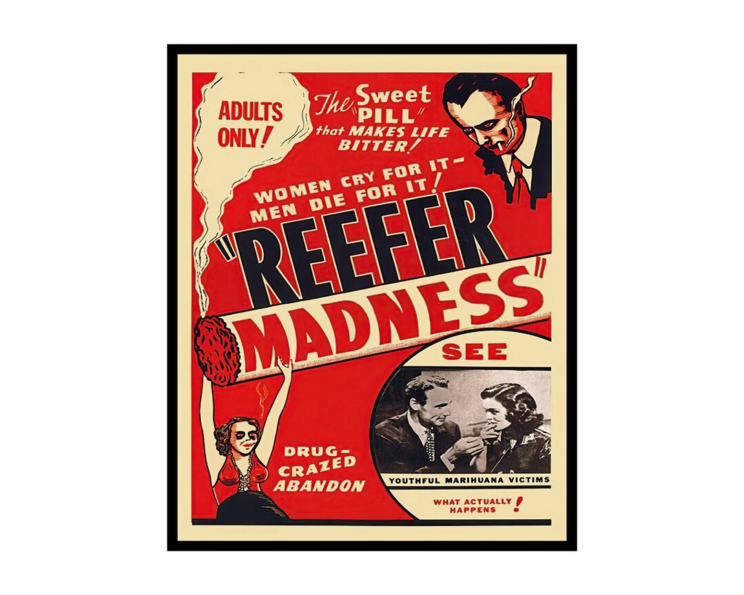 Vintage Reefer Madness Movie Poster Retro Marijuana Print Classic Gift ...