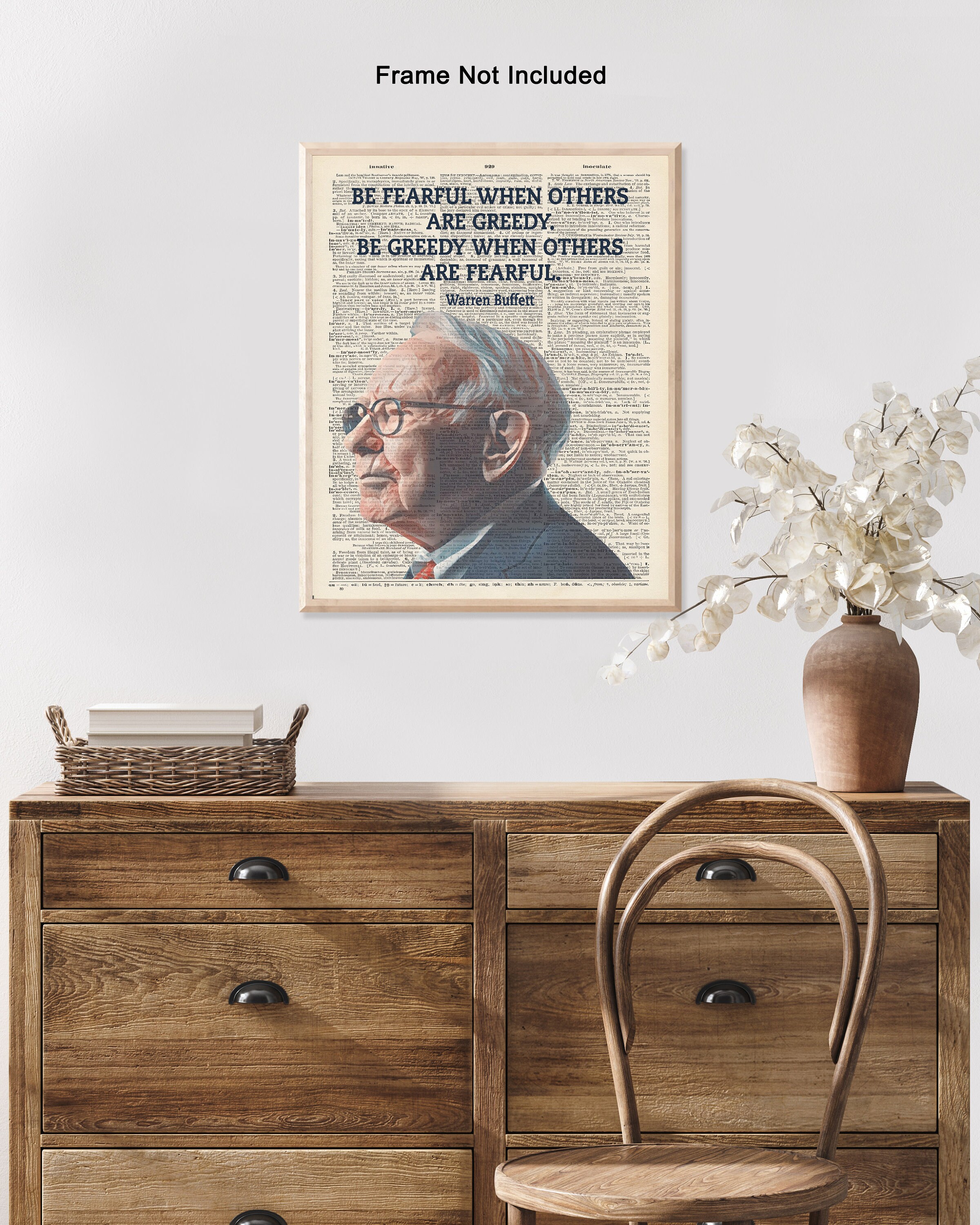 Fearful and Greedy Poster Warren Buffett Print Motivational Art ...