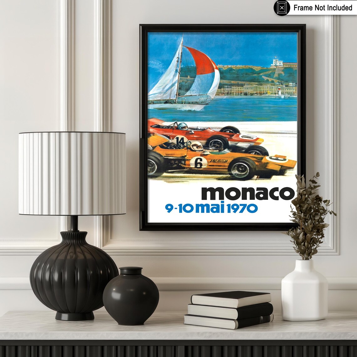 Vintage Monaco Car Racing Poster - Retro Monaco Print - Gift for Car ...
