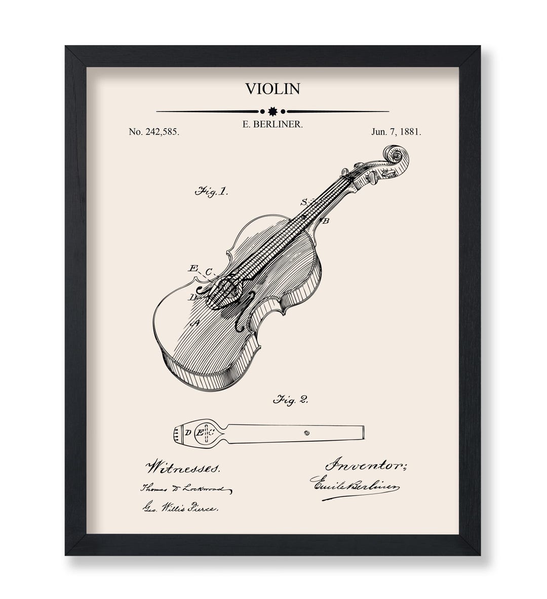 Violin Blueprint Poster - Violin Patent Print - Music Art - Classical ...