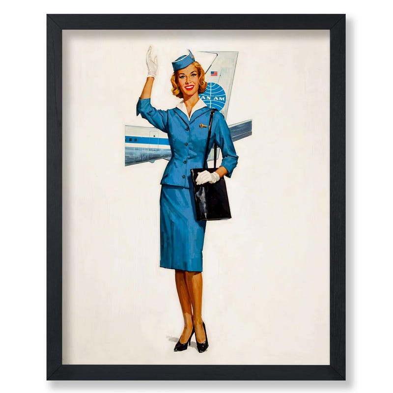 Flight Attendant Art - Etsy