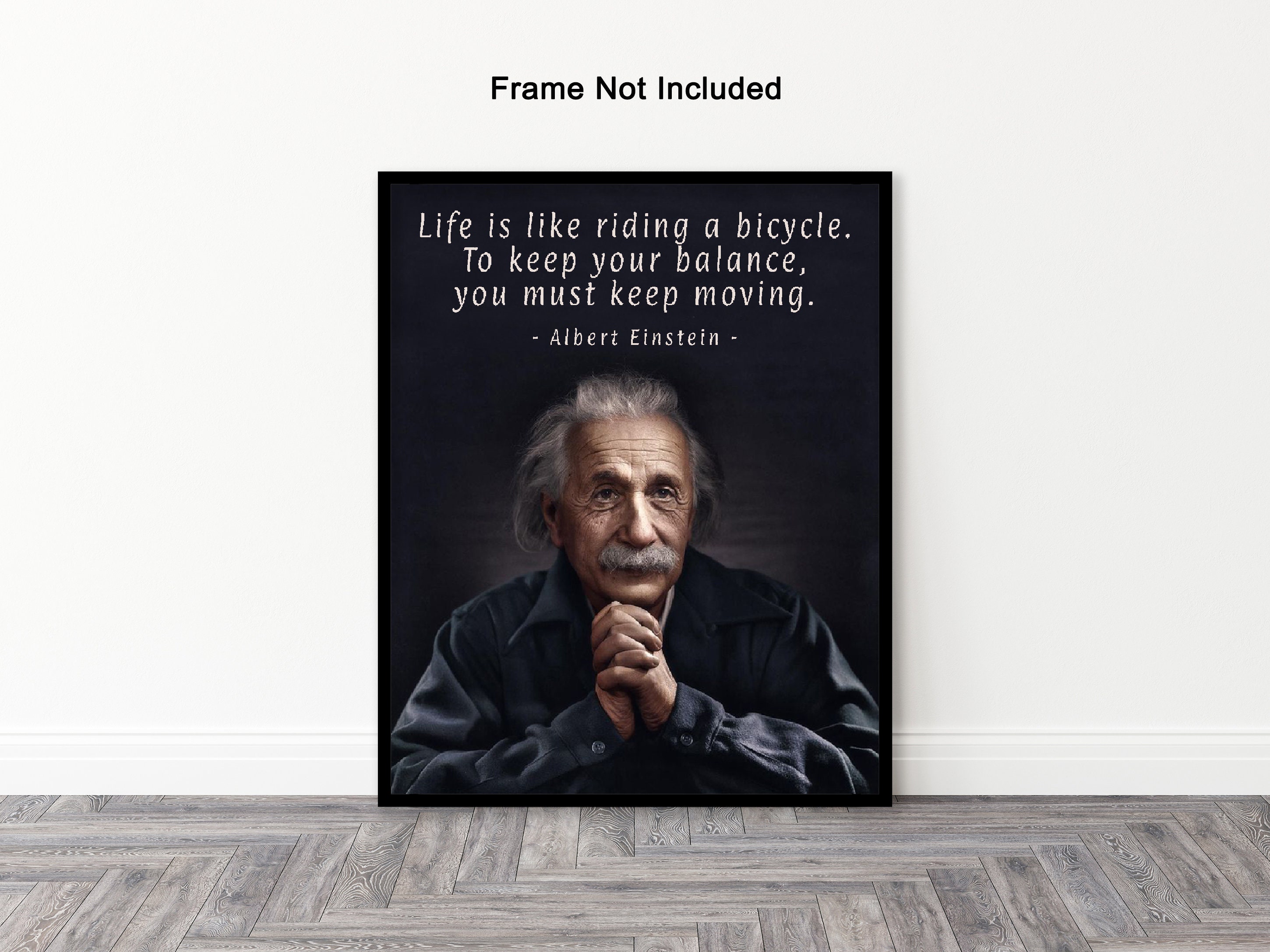 Life is Like Riding A Bicycle Poster Albert Einstein Print Motivational ...
