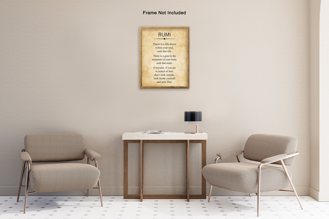 Rumi Poster Rumi Poem Print Motivational Quote Art Finding Your Passion ...