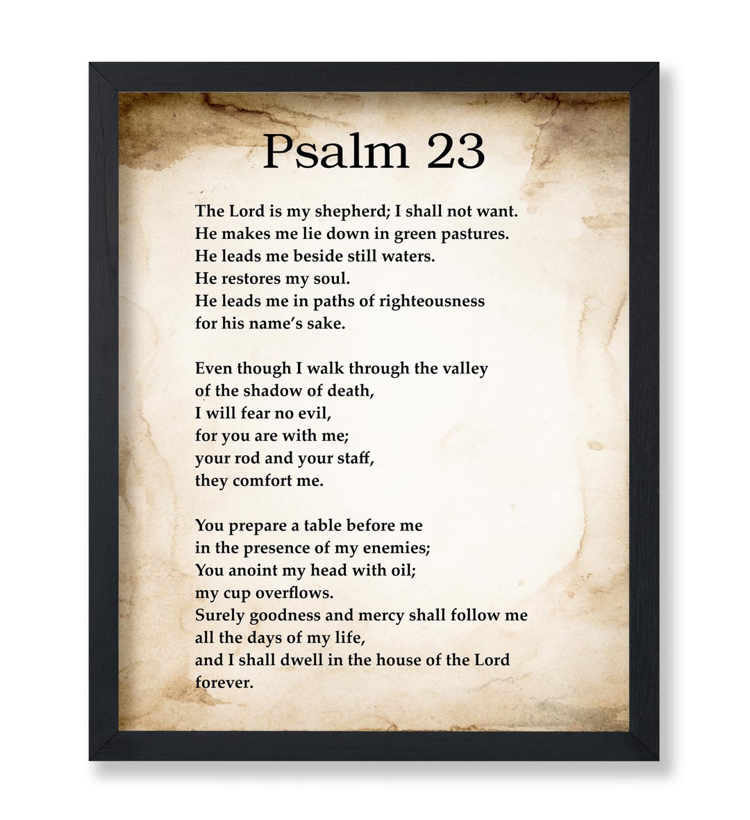 Psalm 23 Poster - Bible Verse Art - Scriptural Motivation - Religious ...