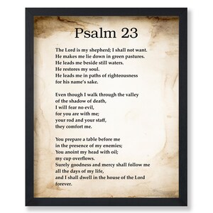 Psalm 23 Poster - Bible Verse Art - Scriptural Motivation - Religious ...