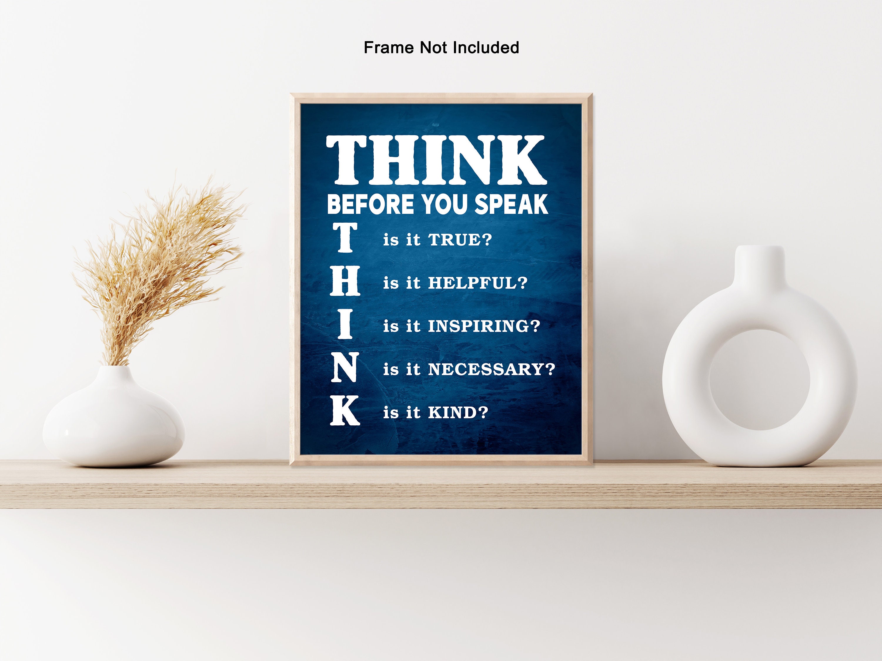 Think Poster Think Before You Speak Print Educational Art Teaching Art ...