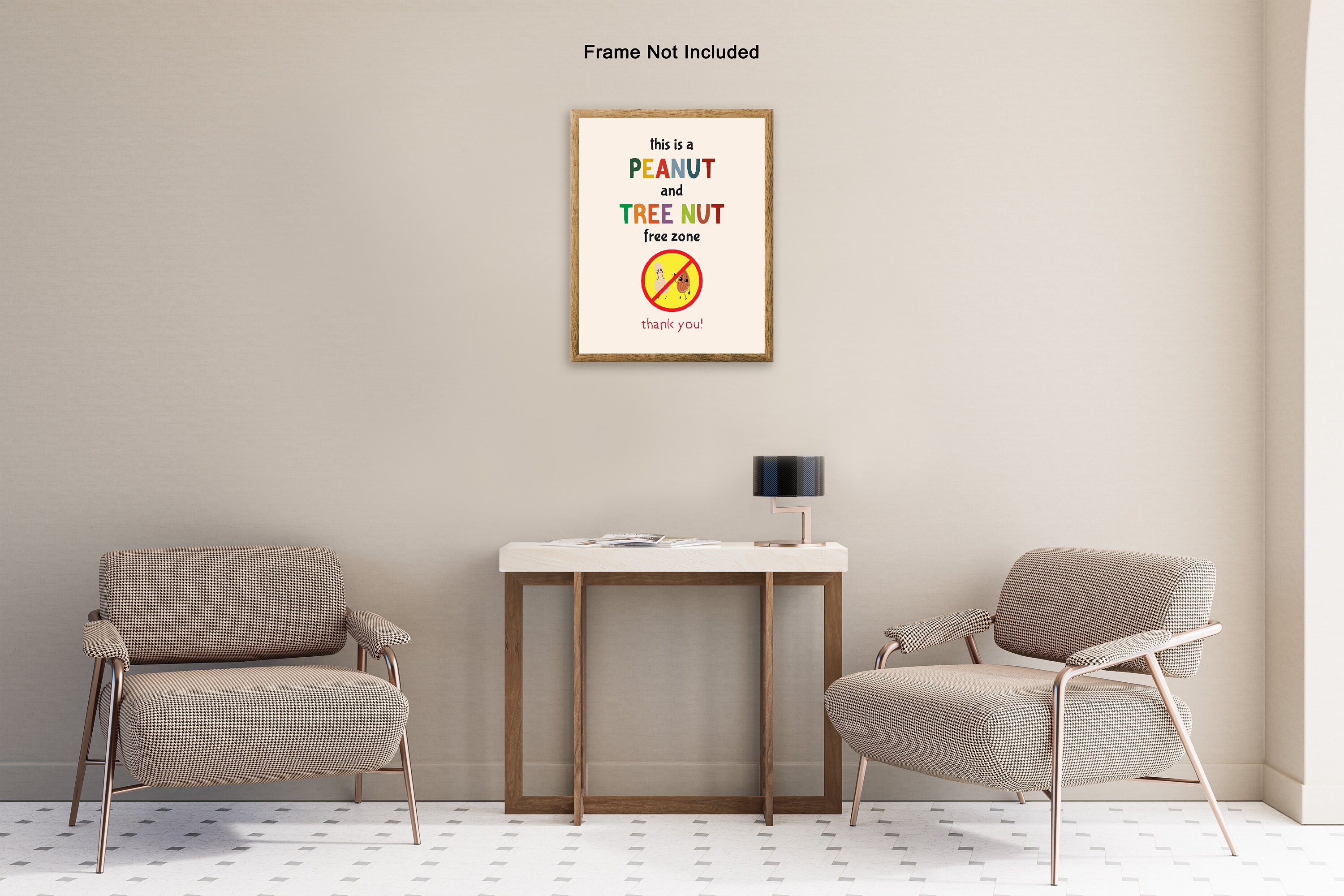 Peanut and Tree Nut Free Zone Poster Food Allergy Awareness Print ...