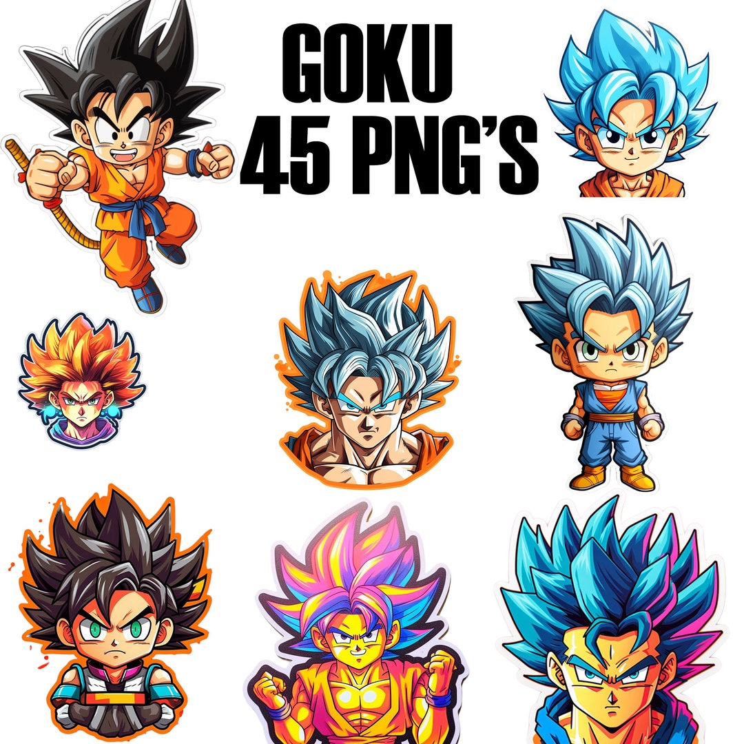 Anime Vector Goku PNG, Sublimation Design, PDF File, Digital Printable ...