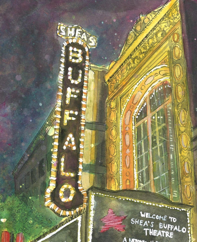 Shea’s Historic Theatre Buffalo NY Gouache Painting | Fine Art Print - Etsy