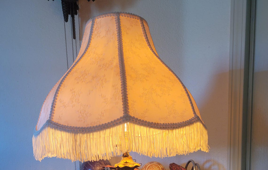 Free Shipping Vintage Cream Lamp Shades With or W/o Fringe - Etsy