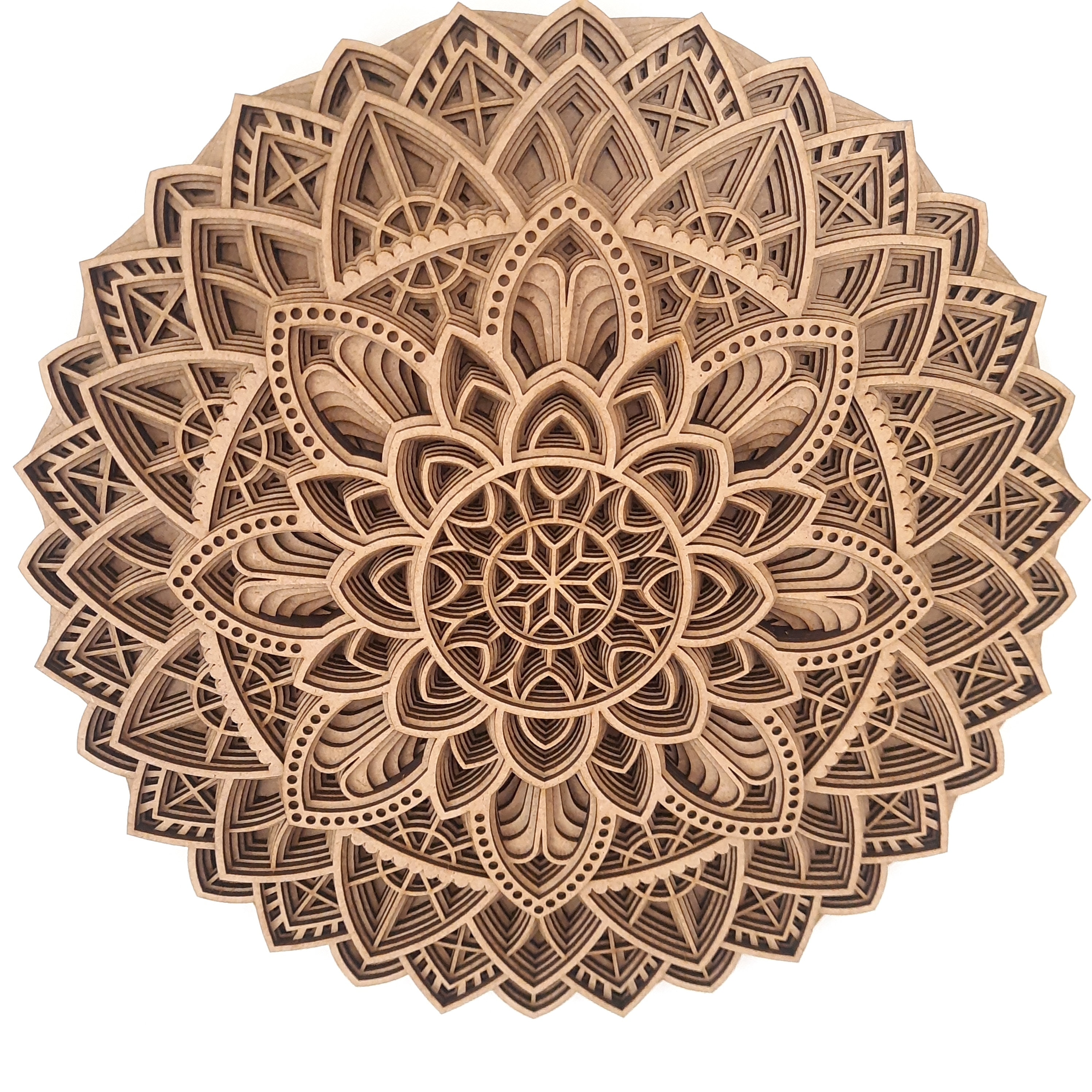 Wooden 8-layer Mandala Chart | Laser Cut With MDF Board | Add Depth to ...