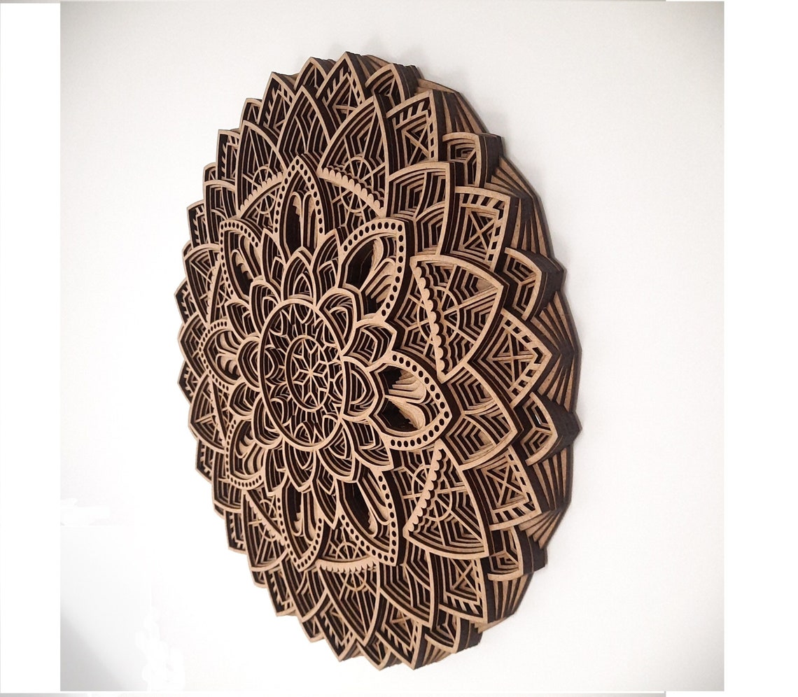 Wooden 8-layer Mandala Chart Laser Cut With MDF Board Add Depth to the ...