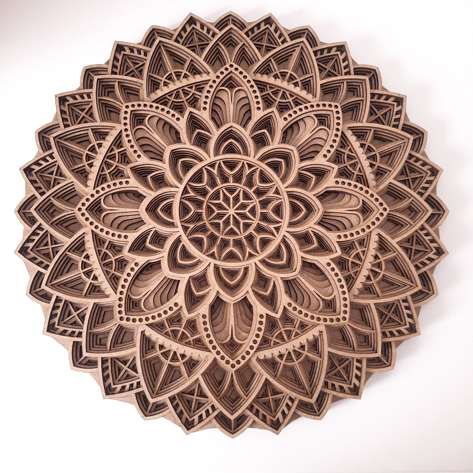 Wooden 8-layer Mandala Chart Laser Cut With MDF Board Add Depth to the ...