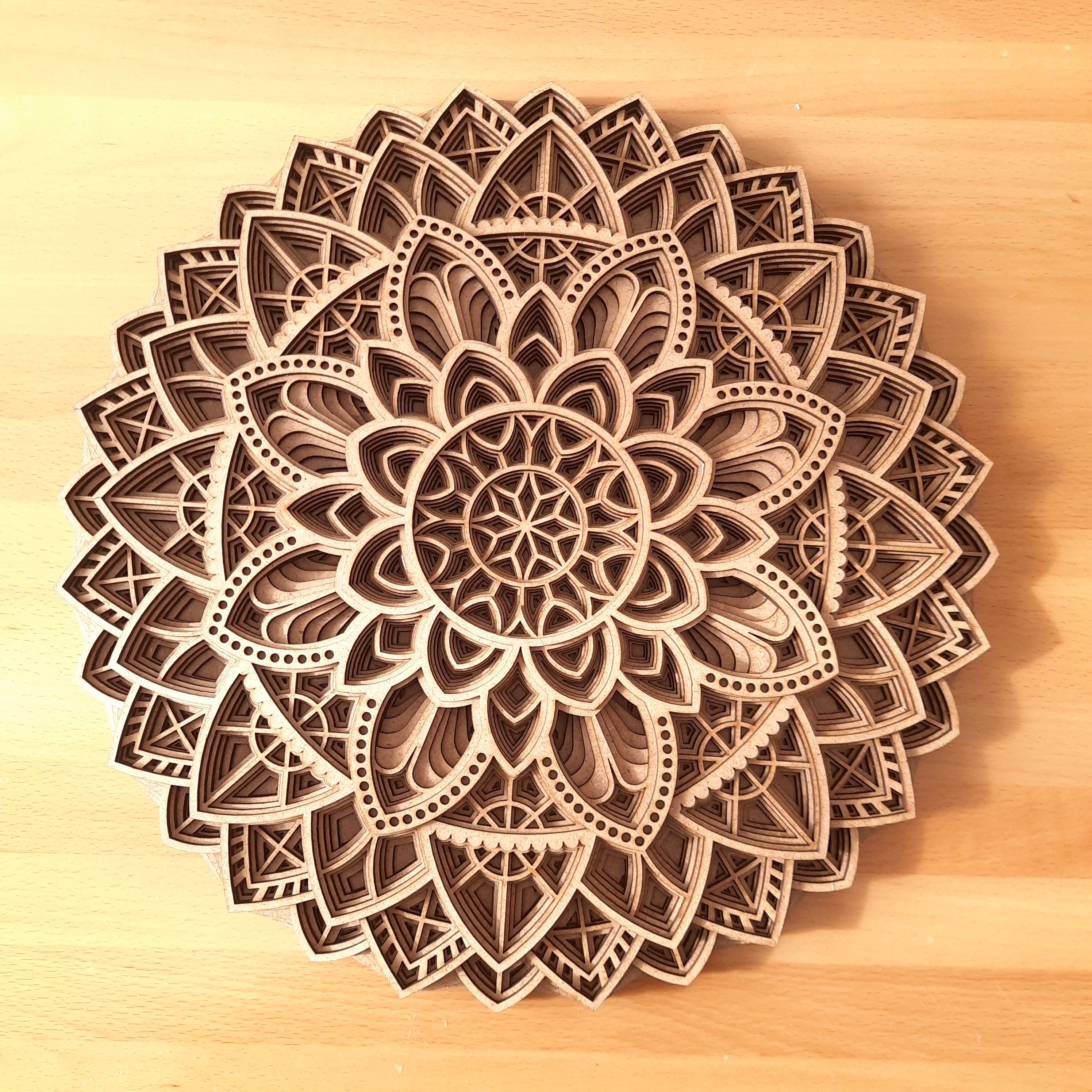 Wooden 8-layer Mandala Chart | Laser Cut With MDF Board | Add Depth to ...