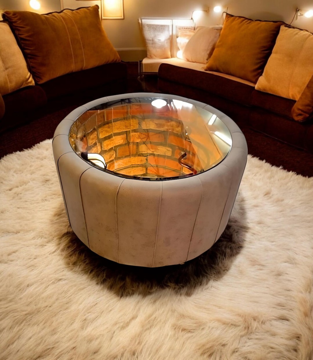 Infinity Coffee Table With Zen Fabric, Elegance Added to the Trendy Concept, Drum Coffee Table ...