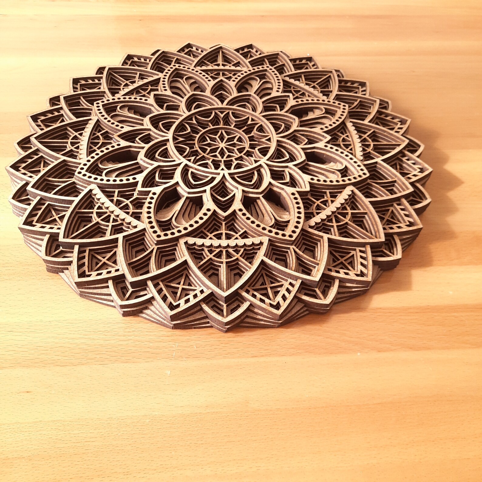 Wooden 8-layer Mandala Chart Laser Cut With MDF Board Add Depth to the ...