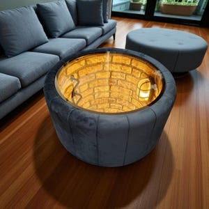 Infinity Coffee Table With Zen Fabric, Elegance Added to the Trendy Concept, Drum Coffee Table ...