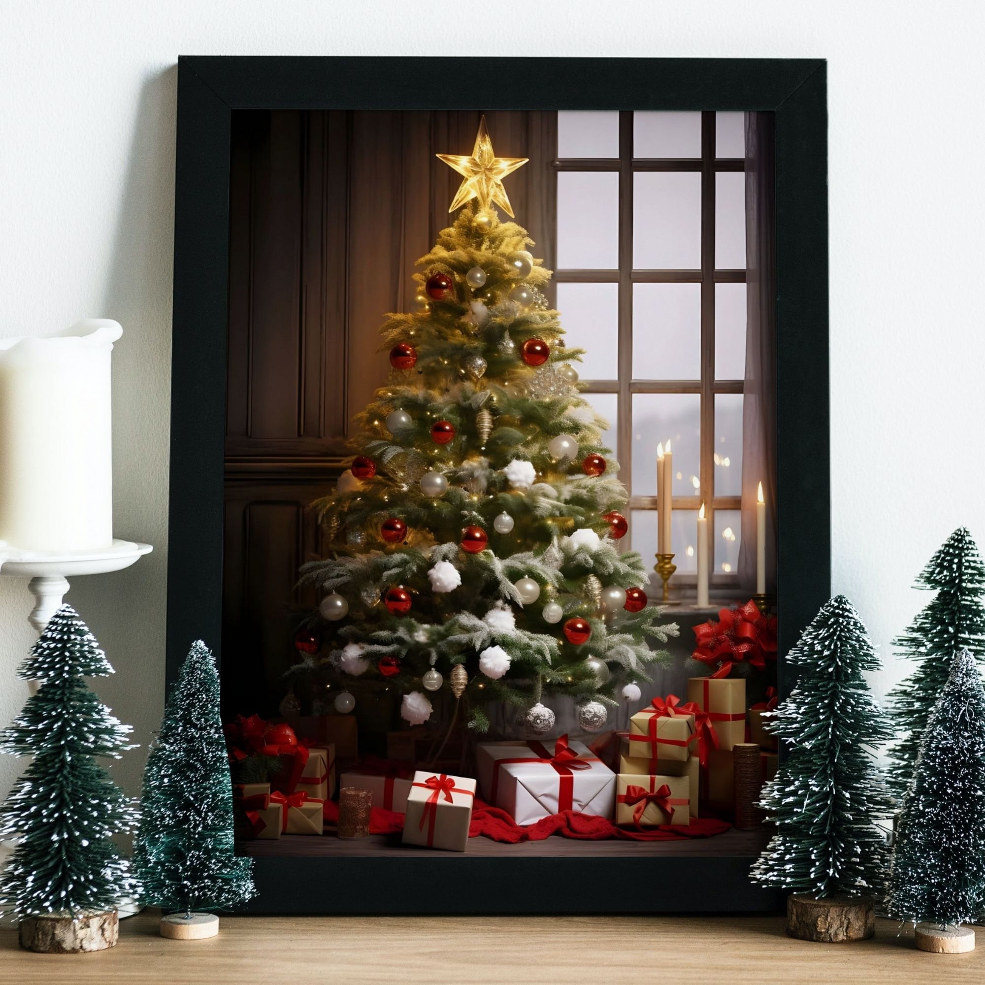 Pine Tree Wall Art, Christmas Pine Tree, Living Room Wall Art ...