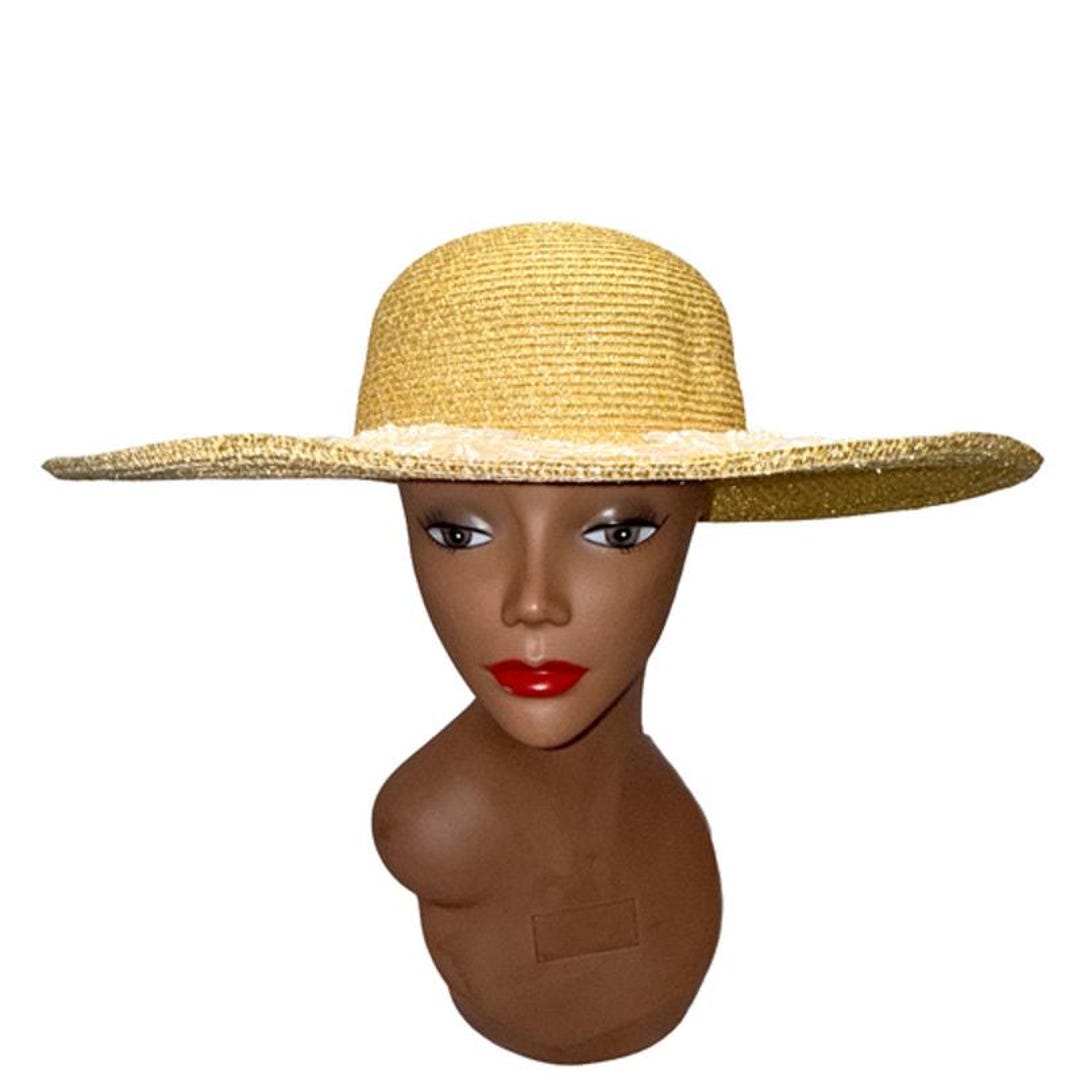 Gold Wide Brim Church Derby Easter Lace Sequin Pearl Dress Hat - Etsy