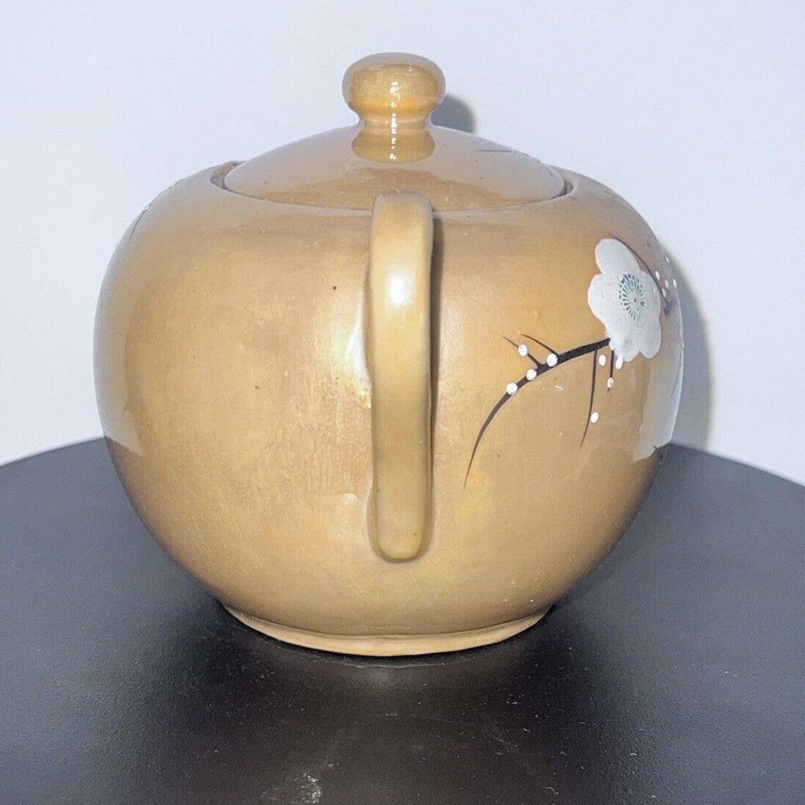 Vintage Japanese Nippon Lusterware Sugar Bowl With Lid Cherry Blossom ...