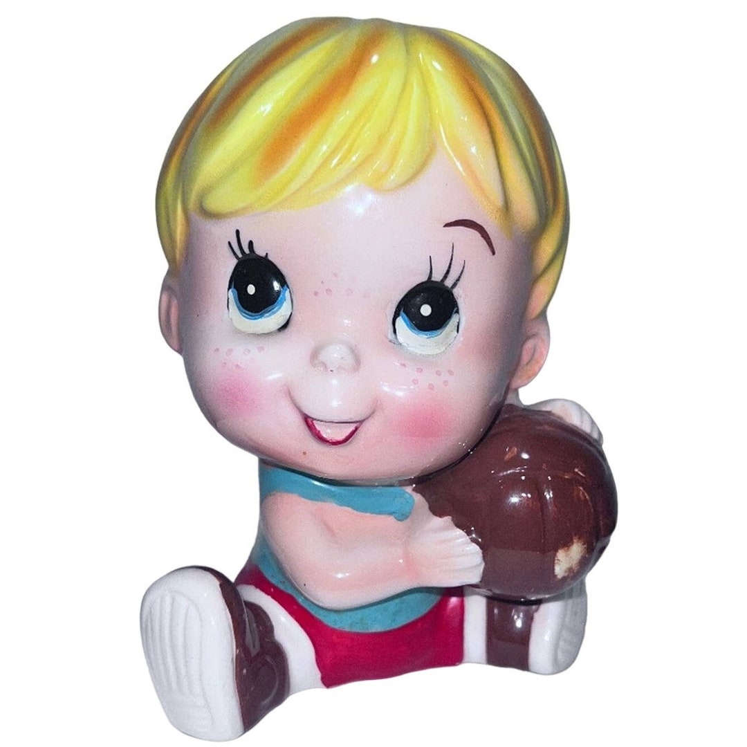 NAPCO Volleyball Boy Head Vase Planter 6775 - Made in Japan, 1950s ...