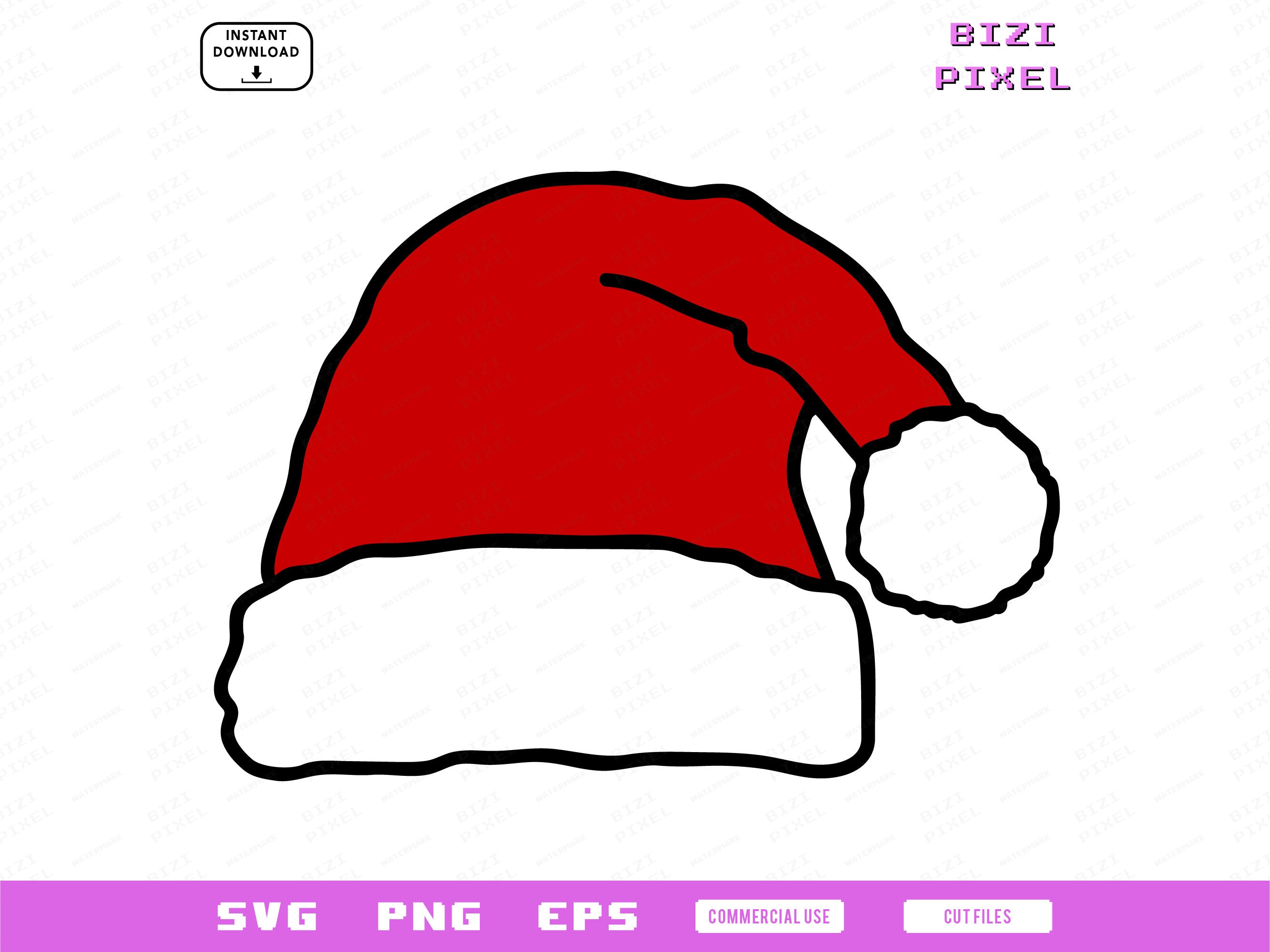 Santa Hat Svg, Red Santa Hat Png, Santa Hat Clipart, Santa Christmas ...
