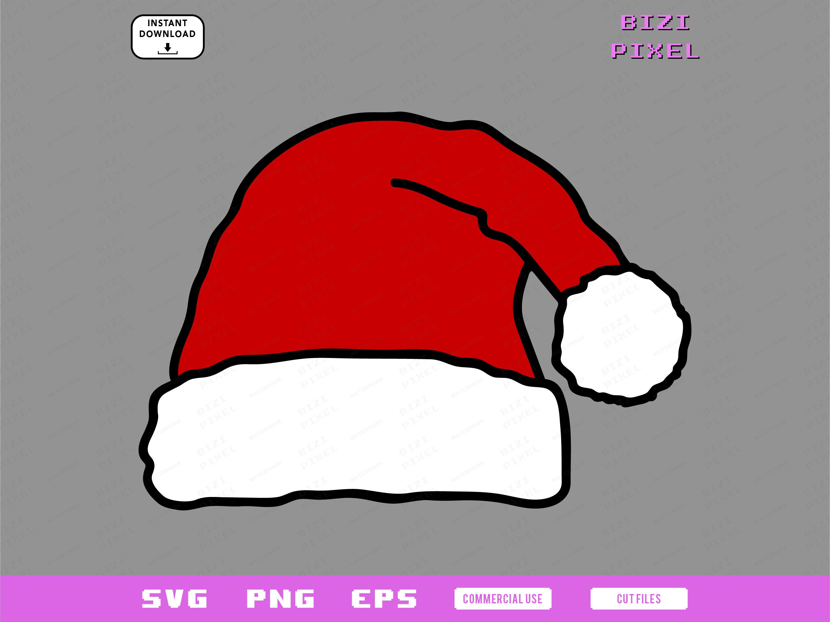 Santa Hat Svg, Red Santa Hat Png, Santa Hat Clipart, Santa Christmas ...
