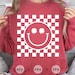 Clover Smiley Face Svg, Clover Smiley Face Png, Checkered Clover Smiley ...