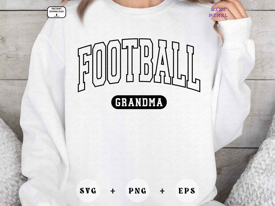 Football Grandma Svg, Football Grandma Png, Football Grandma Outline ...