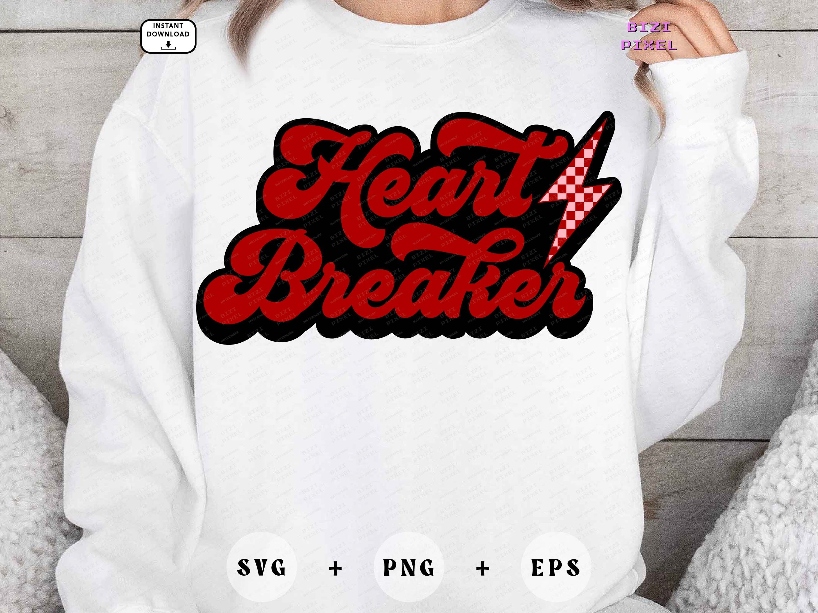 Heart Breaker Svg, Heart Breaker Png, Heart Breaker Retro, Groovy Heart ...