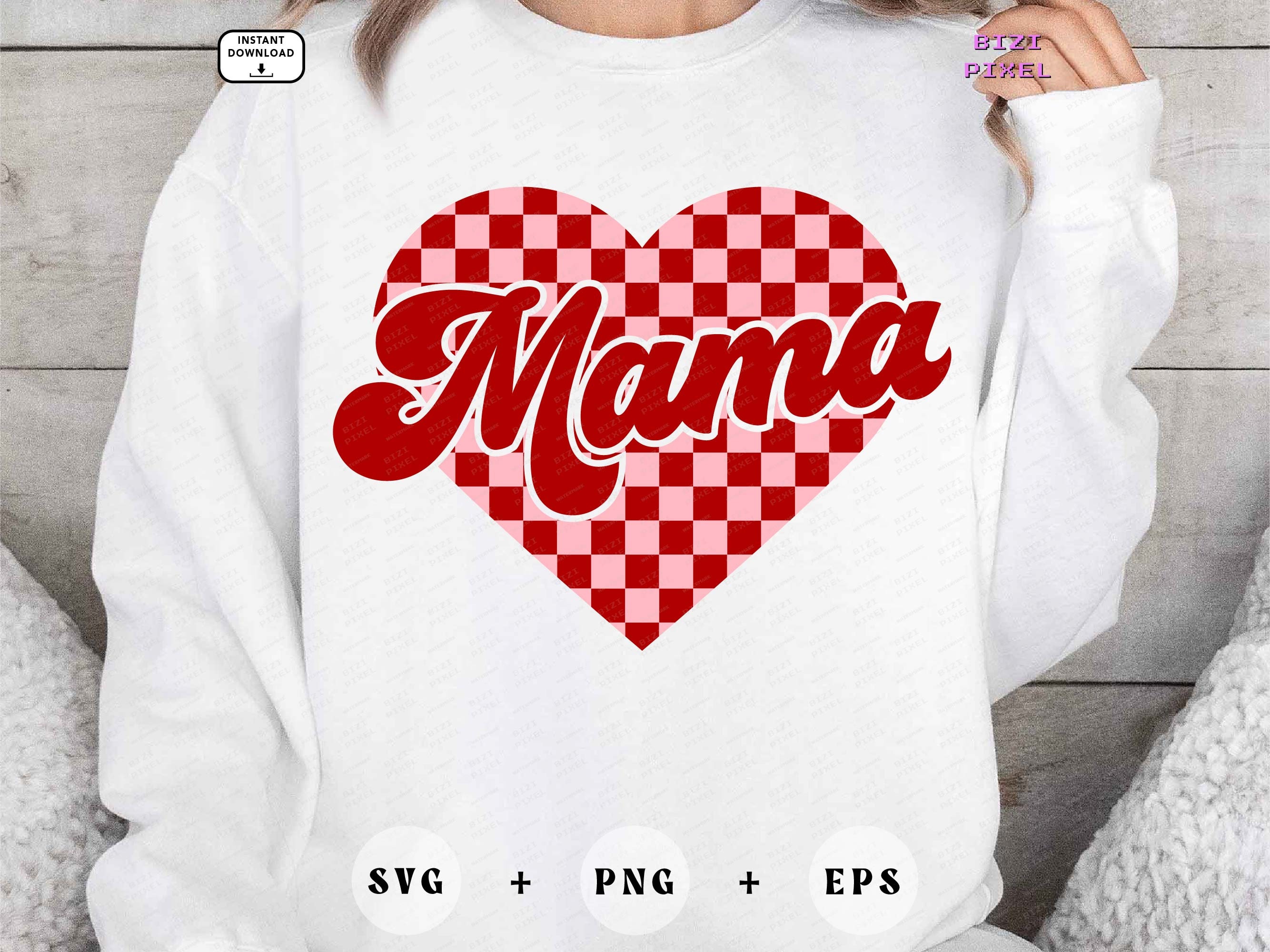 Checkered Mama Svg, Mama Checkered Heart Png, Checkered Mama Png, Mama ...