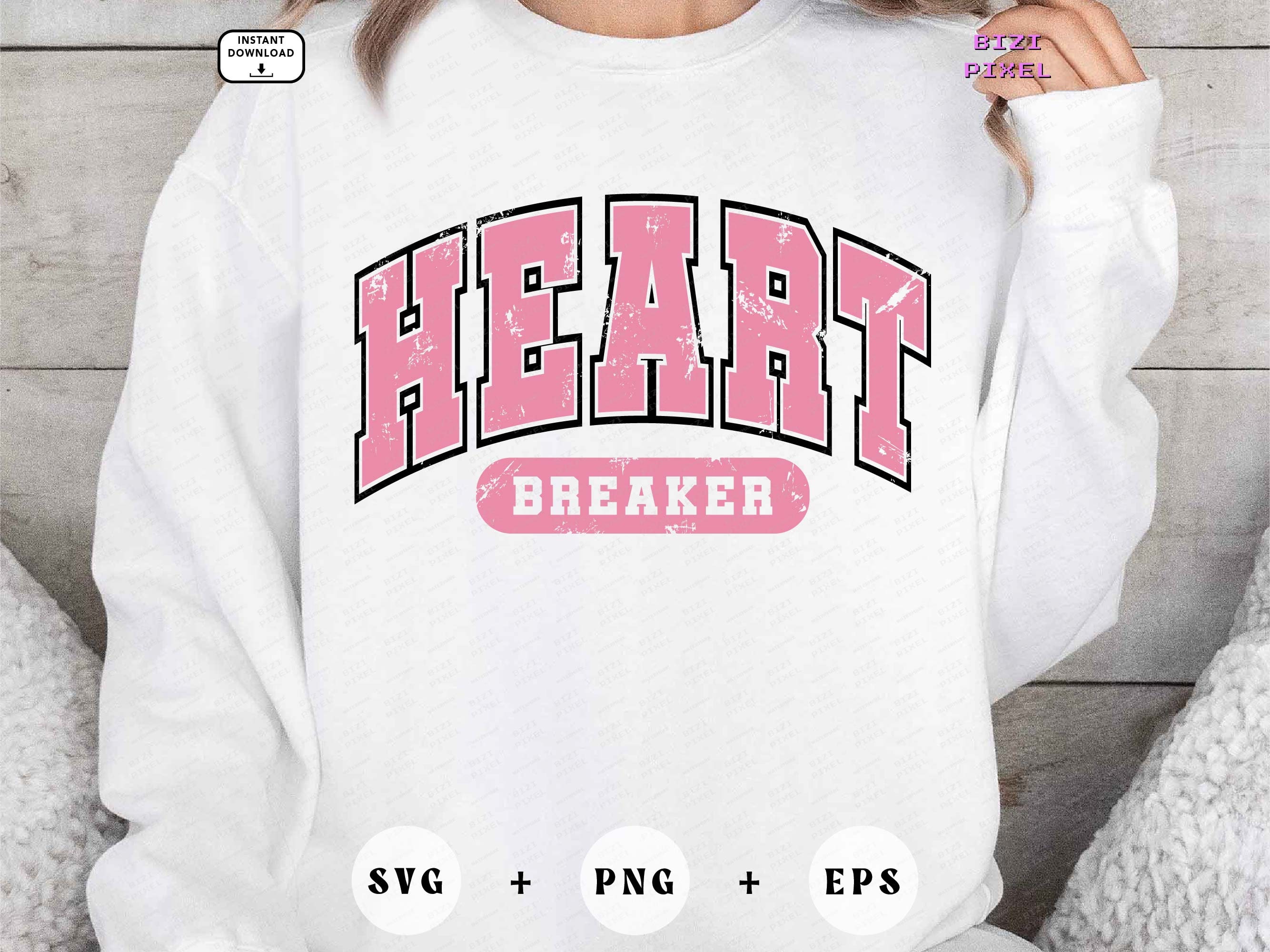 Heart Breaker Svg, Heart Breaker Png, Heart Breaker Varsity, Heart ...