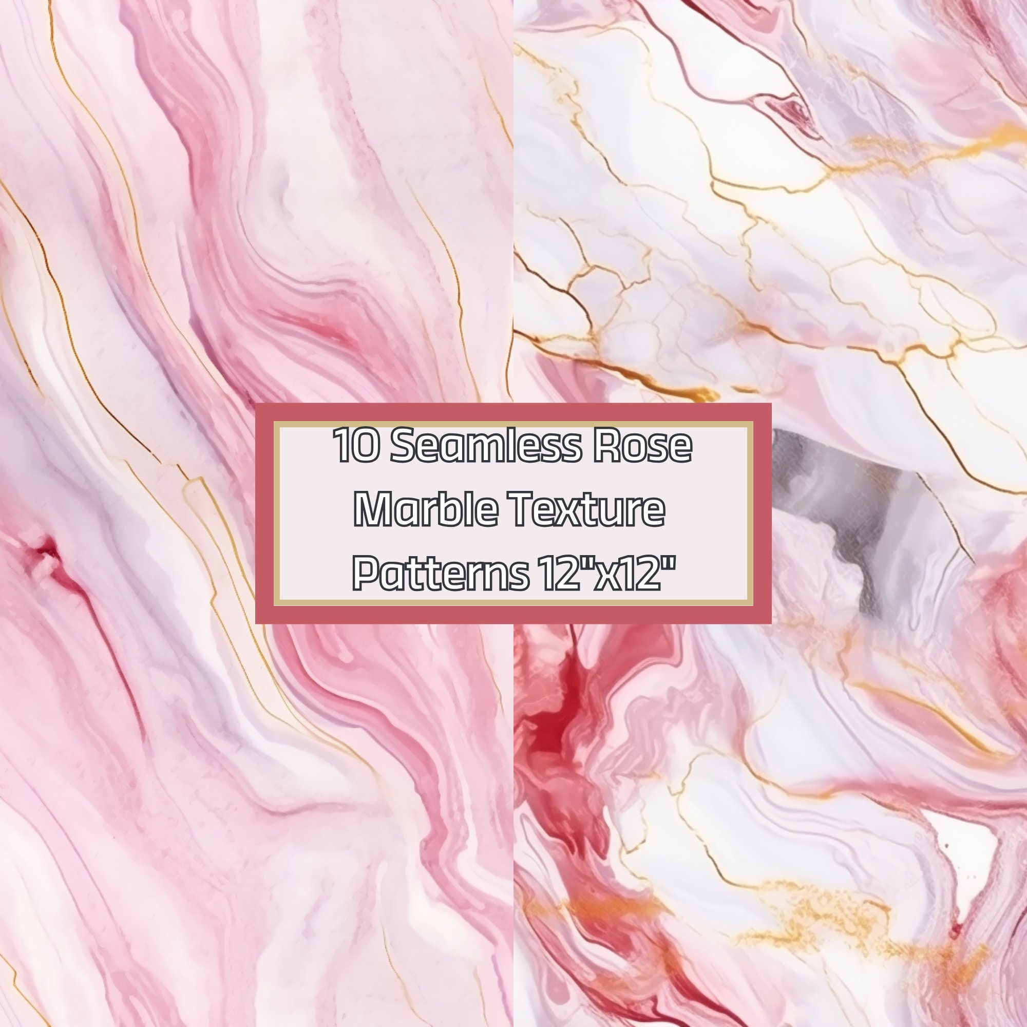 10 Seamless Rose Marble Texture Patterns - Marble Textures, Digital ...