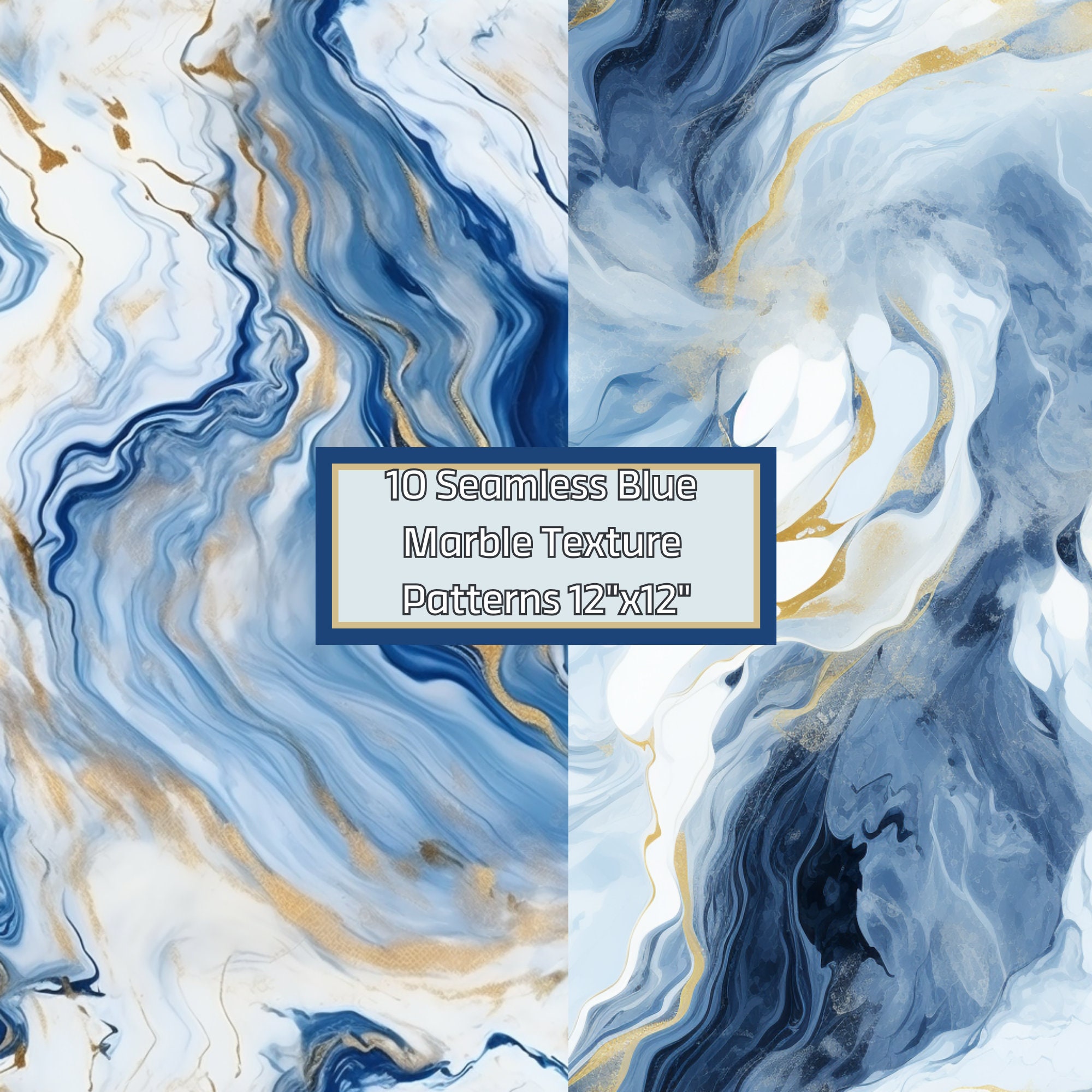 10 Seamless Blue Marble Texture Patterns - Marble Textures, Digital ...