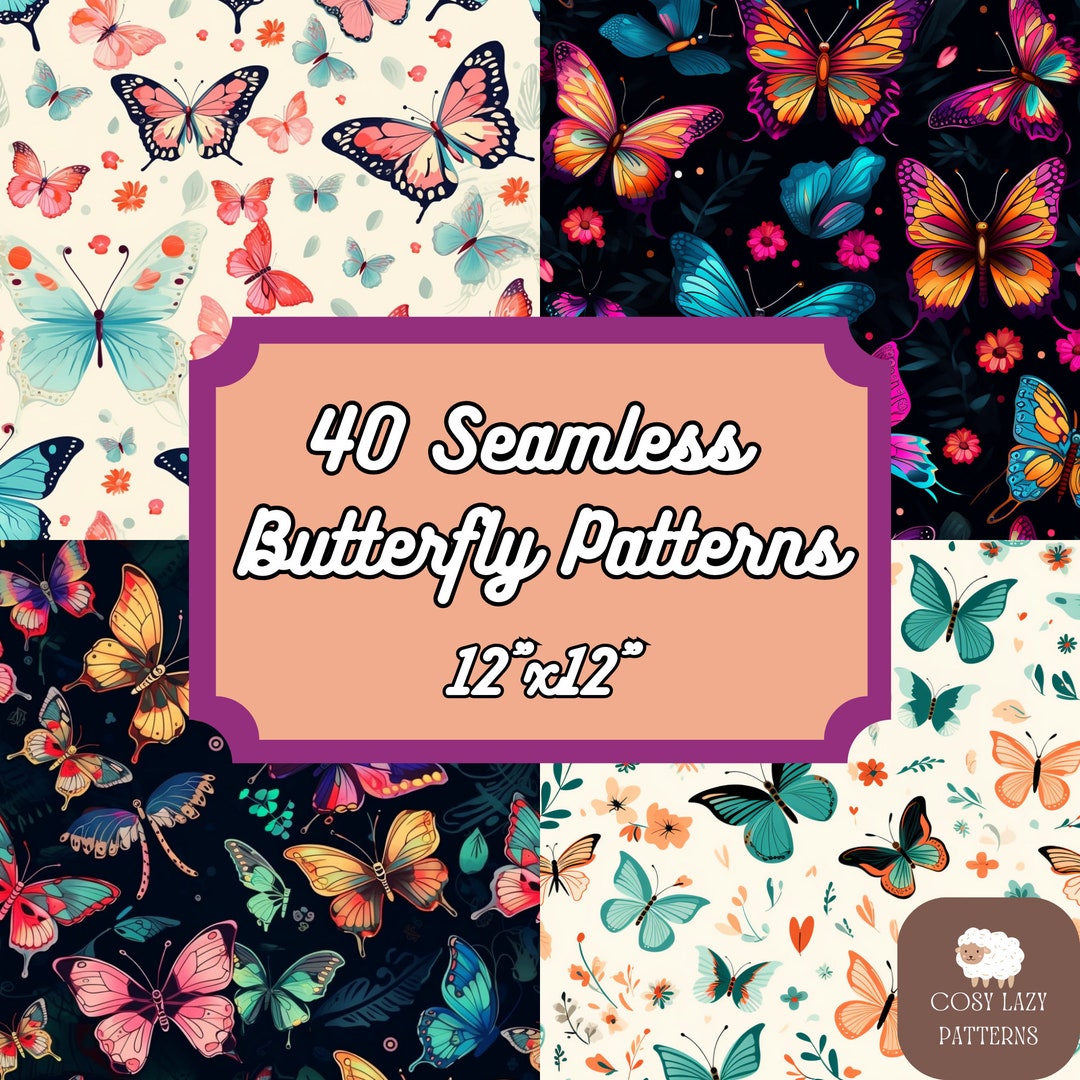 40 Seamless Butterflypatterns - Butterfly Wrappers, Butterfly ...