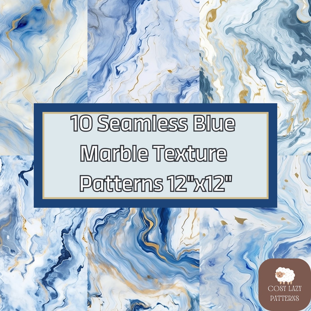 10 Seamless Blue Marble Texture Patterns - Marble Textures, Digital ...