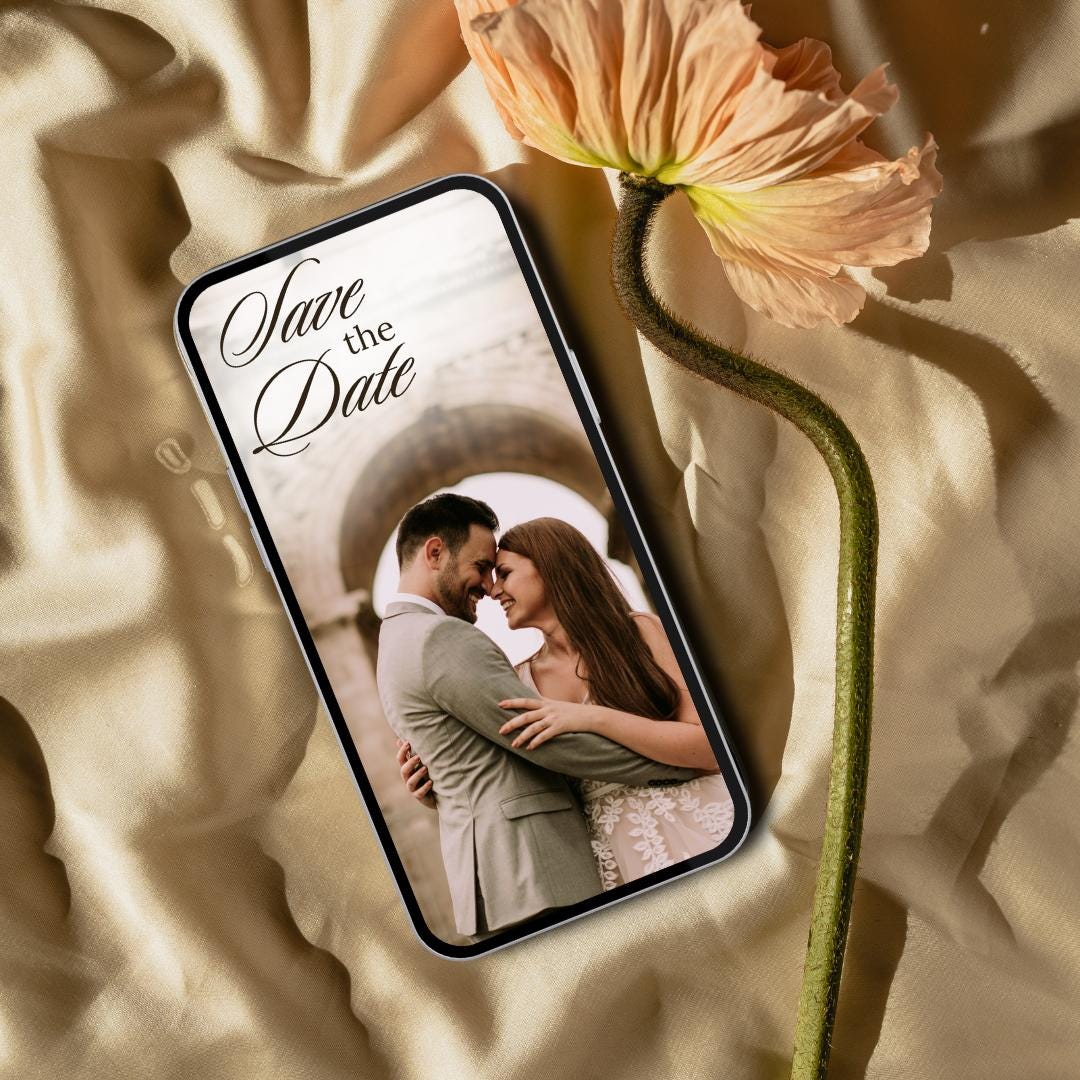 Modern Save the Date Video Invitation Template, Video Wedding ...