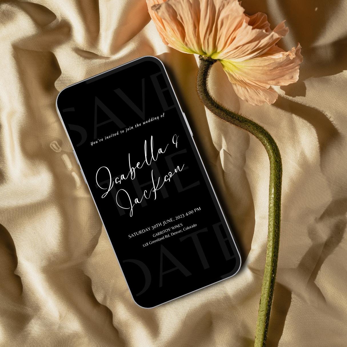 Wedding Video Invitation Save the Date Phone, Wedding Invite Animated ...