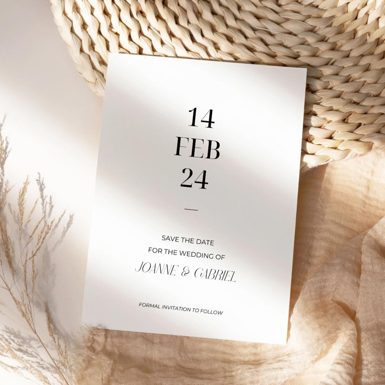 Modern Save the Date Template, Minimalist Save the Date Editable ...