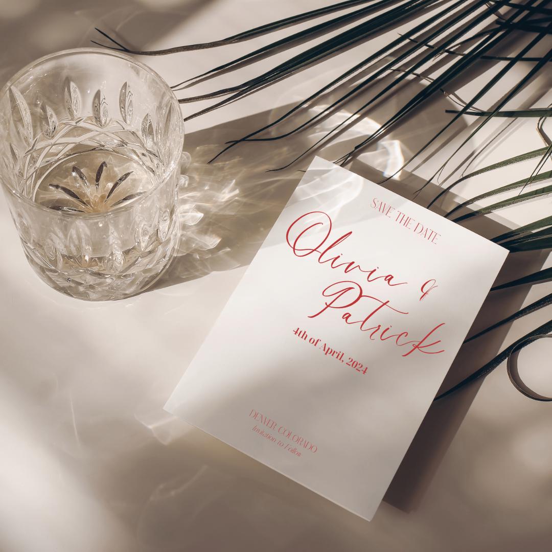 Red Minimalist Save the Date Card: Editable Canva Template (instant ...