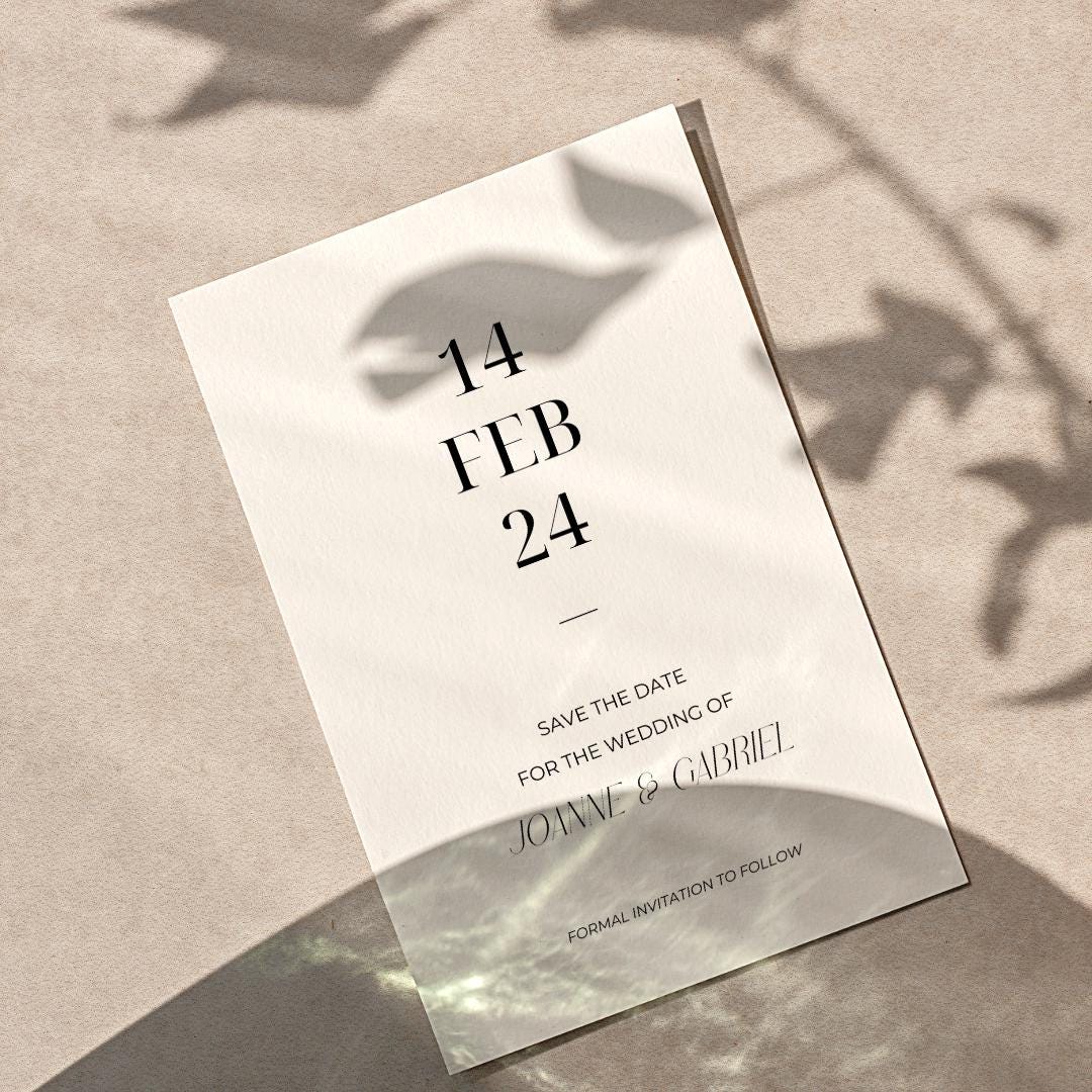 Modern Save the Date Template, Minimalist Save the Date Editable ...