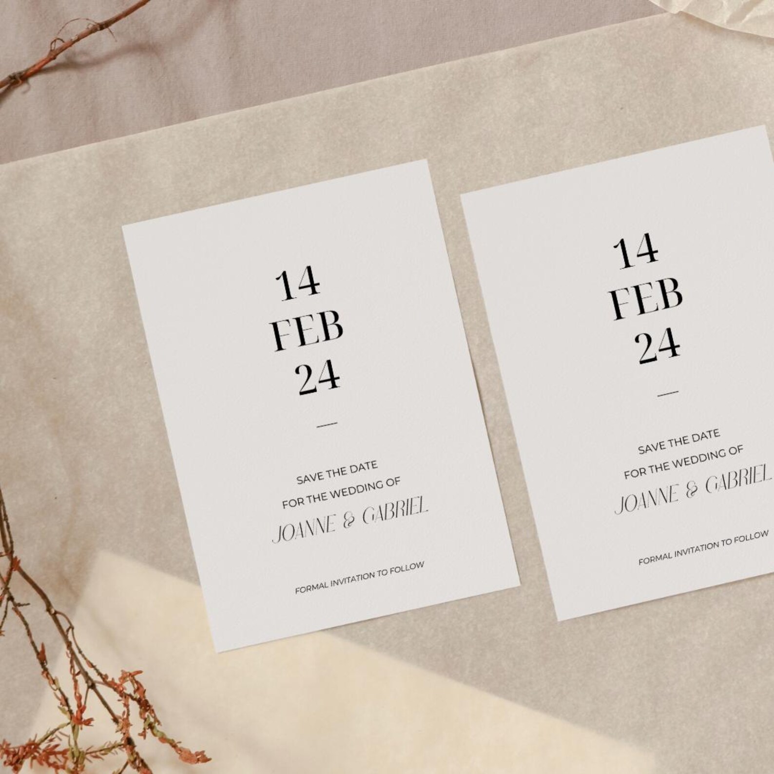 Modern Save the Date Template, Minimalist Save the Date Editable ...
