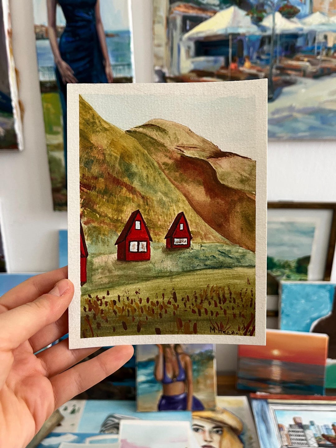 Mini Watercolour Painting | Postcard | Home Decor Art - Etsy