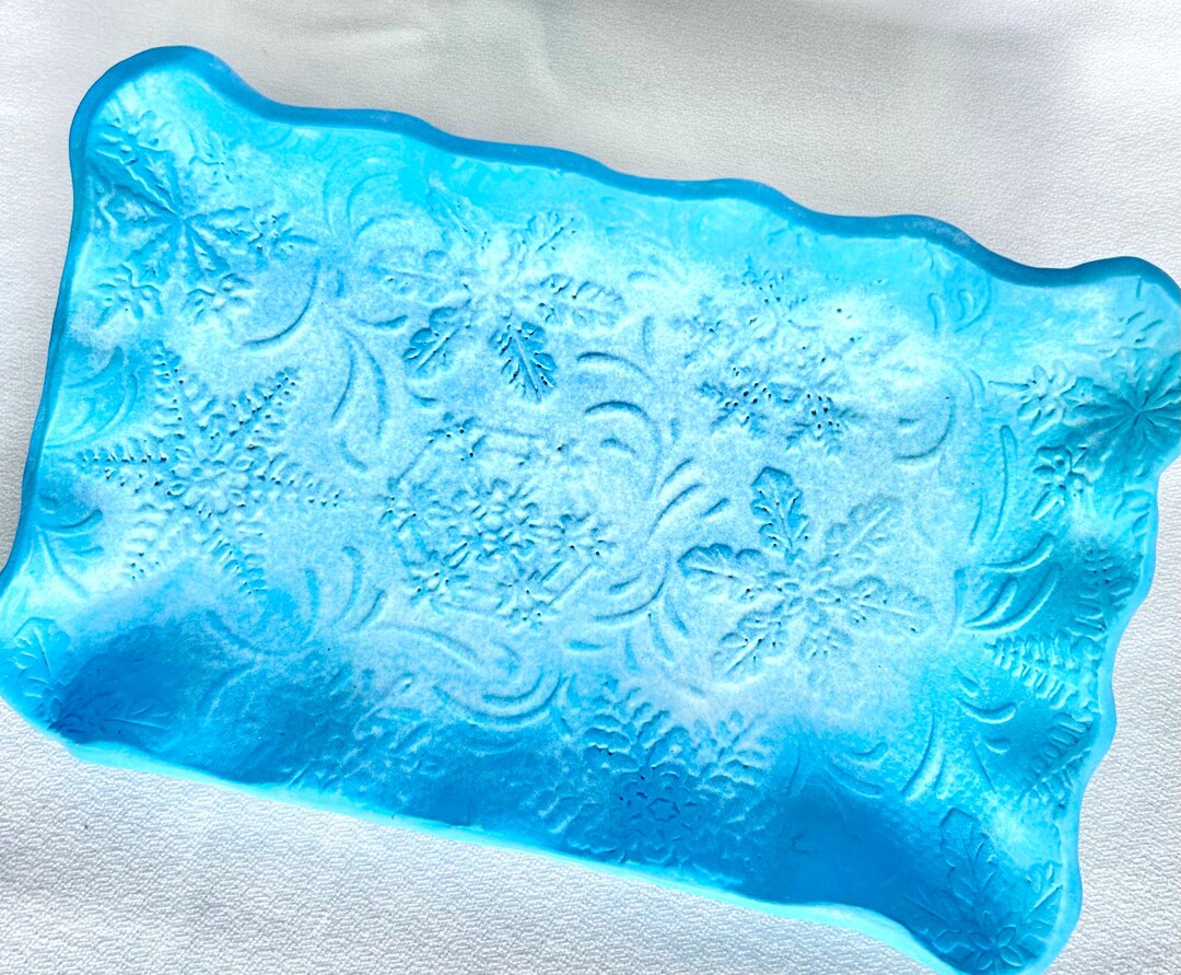 Ceramic Rectangle Dish, Scalloped Snowflakes Dish 8” - Etsy