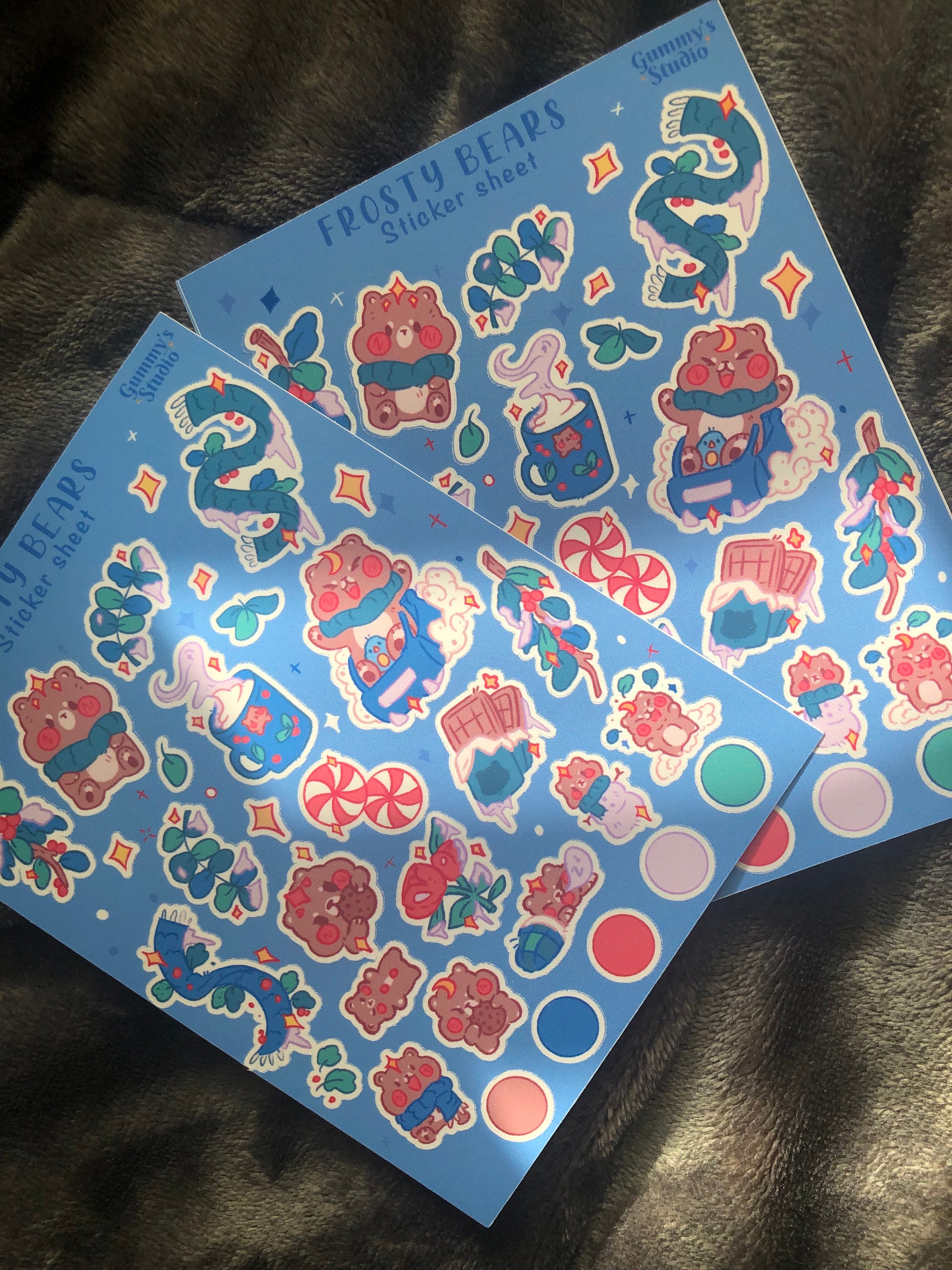 Sticker Sheet/ Frosty Bears / Cute Winter Sticker Sheet/ Winter ...
