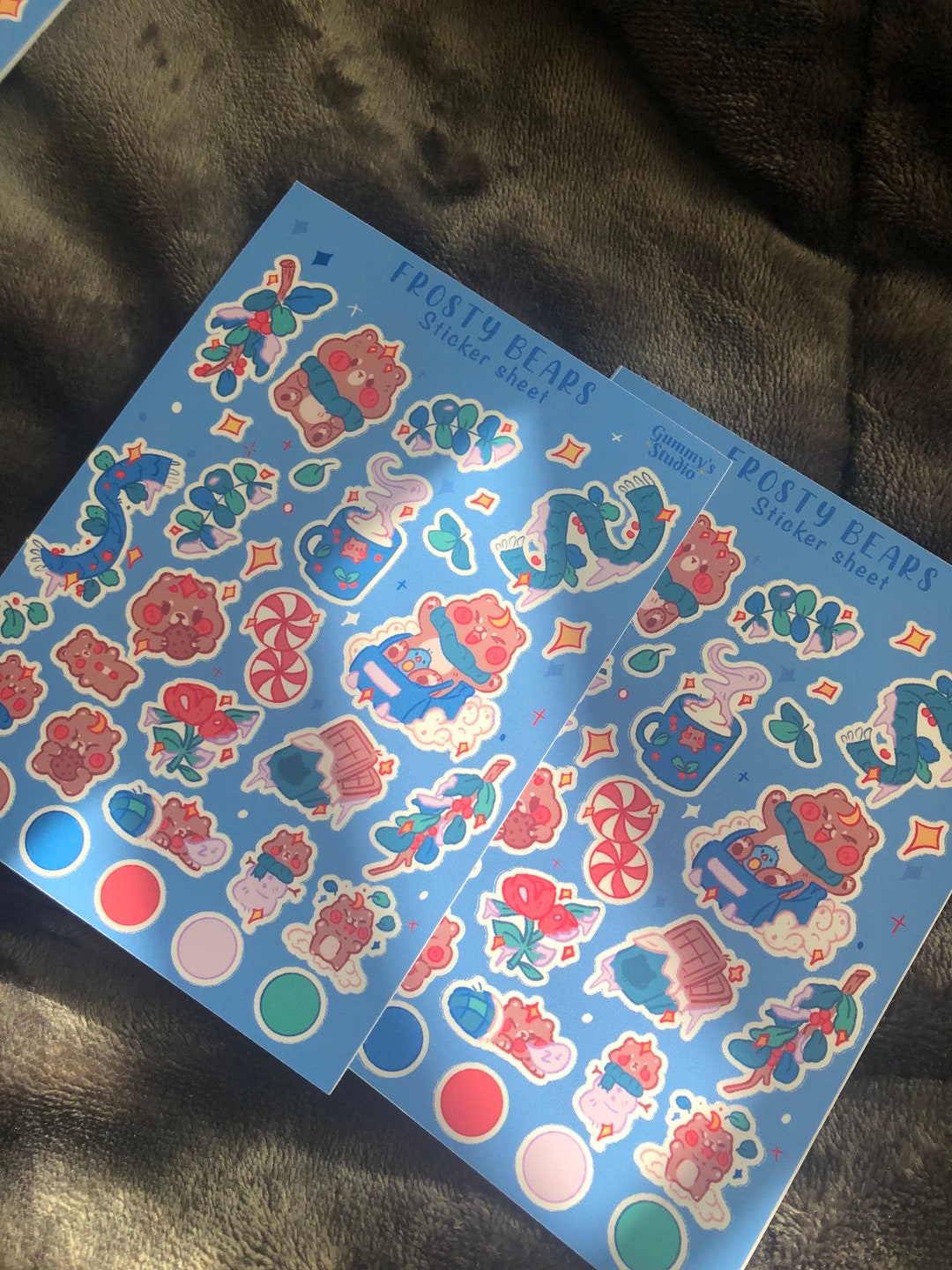 Sticker Sheet/ Frosty Bears / Cute Winter Sticker Sheet/ Winter ...