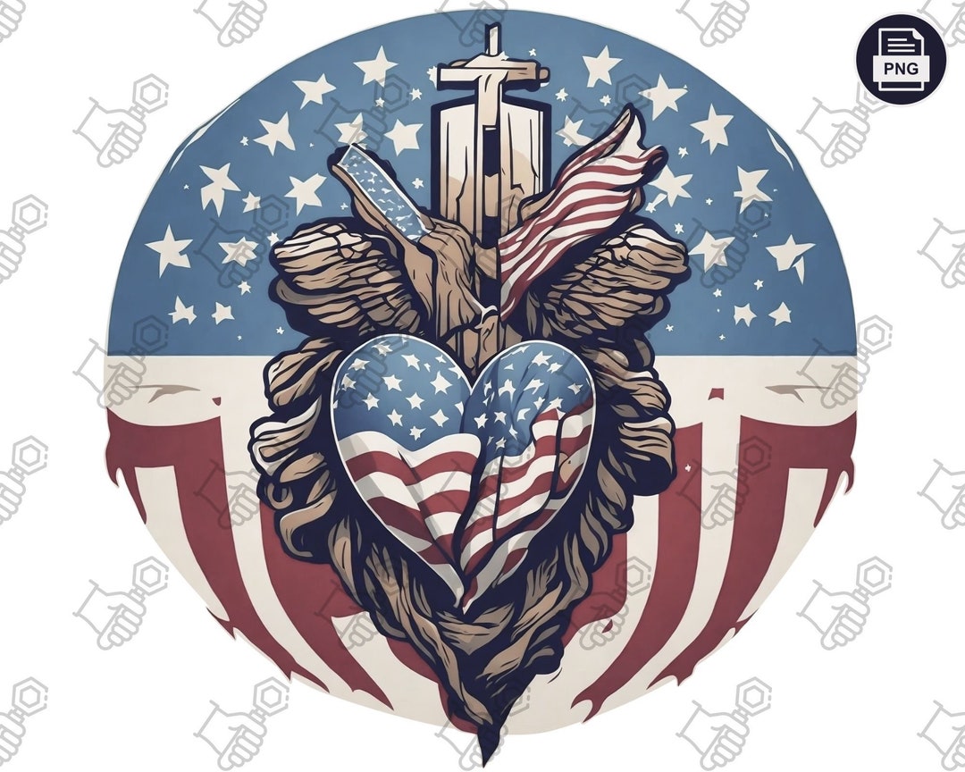Faithful Flags of Freedom: Love Jesus and America Too PNG, A Patriotic ...